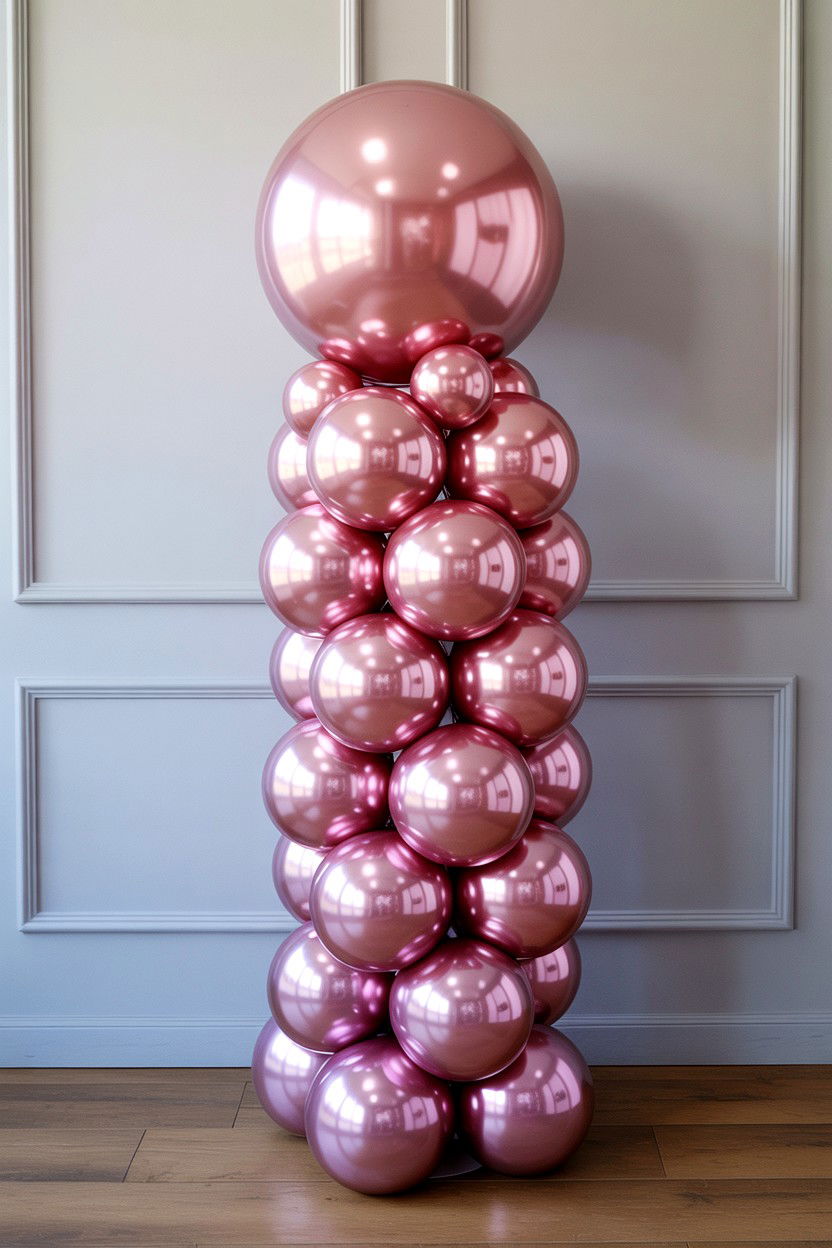25 Chic Valentine's Day Balloon Column Ideas for Decor