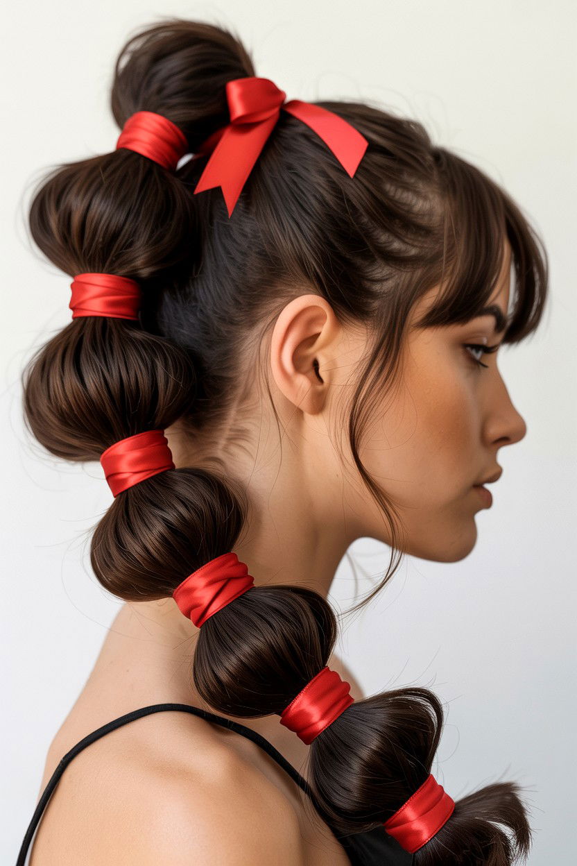 25 Stunning Valentine's Day Bubble Ponytail Ideas