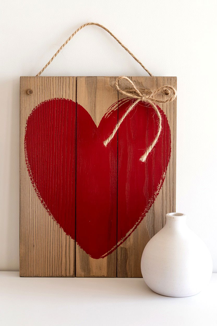25 Valentine's Day Wood Sign Ideas for Rustic Home Decor