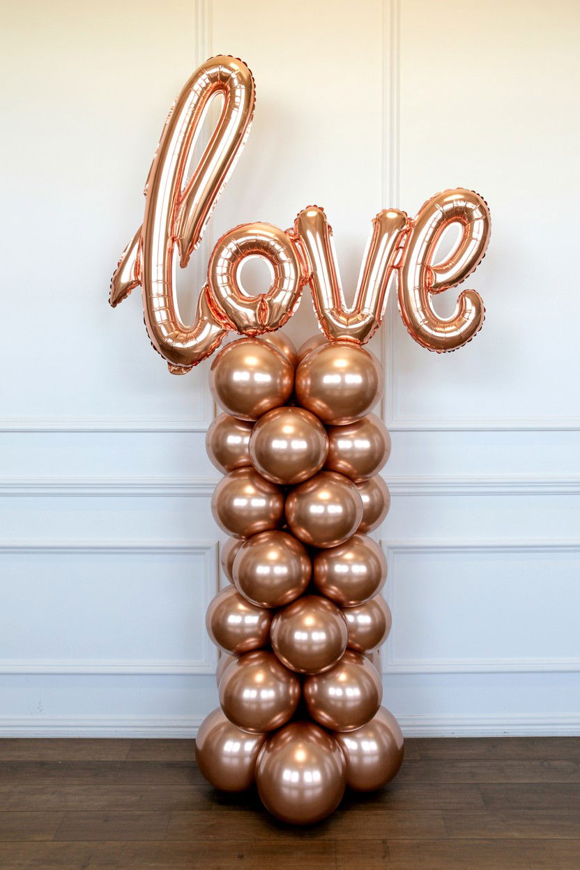 25 Chic Valentine's Day Balloon Column Ideas for Decor